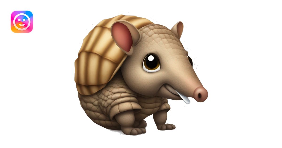 Armadillo with pacifier in mouth emoji | AI Emoji Generator