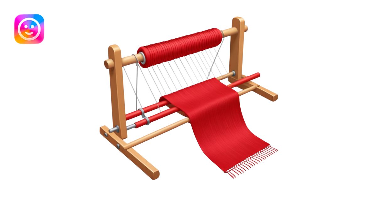 rigid heddle weaving loom set up for weaving a bright red scarf, with ...