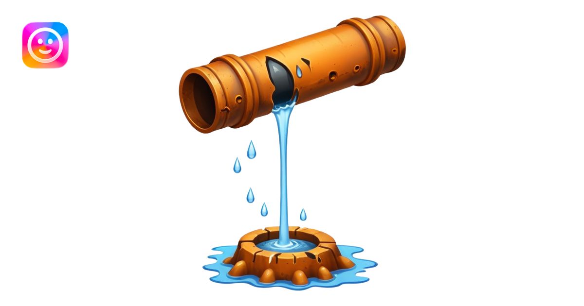 sewer pipe with leaking water rust clear emoji | AI Emoji Generator