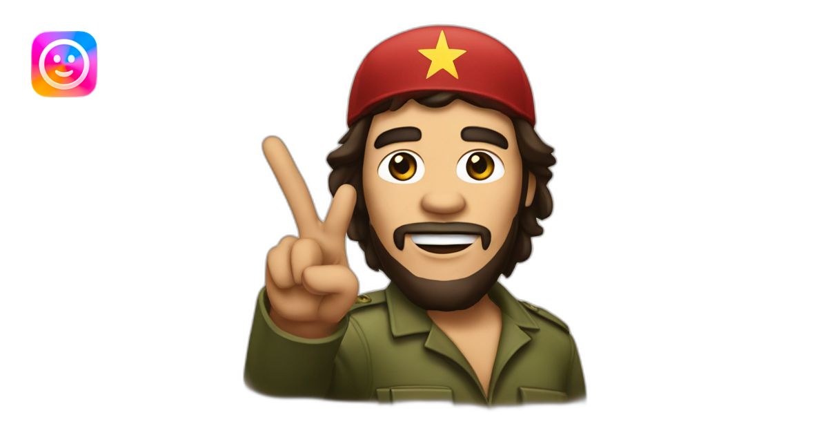 che-gueverra doing a peace sign emoji | AI Emoji Generator