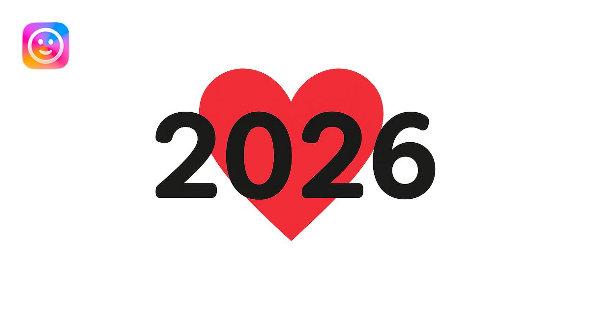 new year 2026, heart,remove background image | AI Emoji Generator