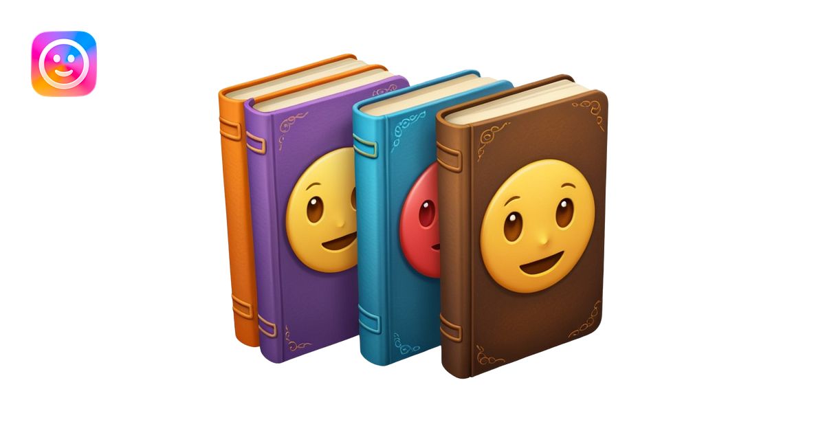 three different color books emoji | AI Emoji Generator