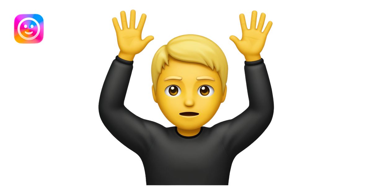 emoji unhappily surrendering with arms up emoji | AI Emoji Generator