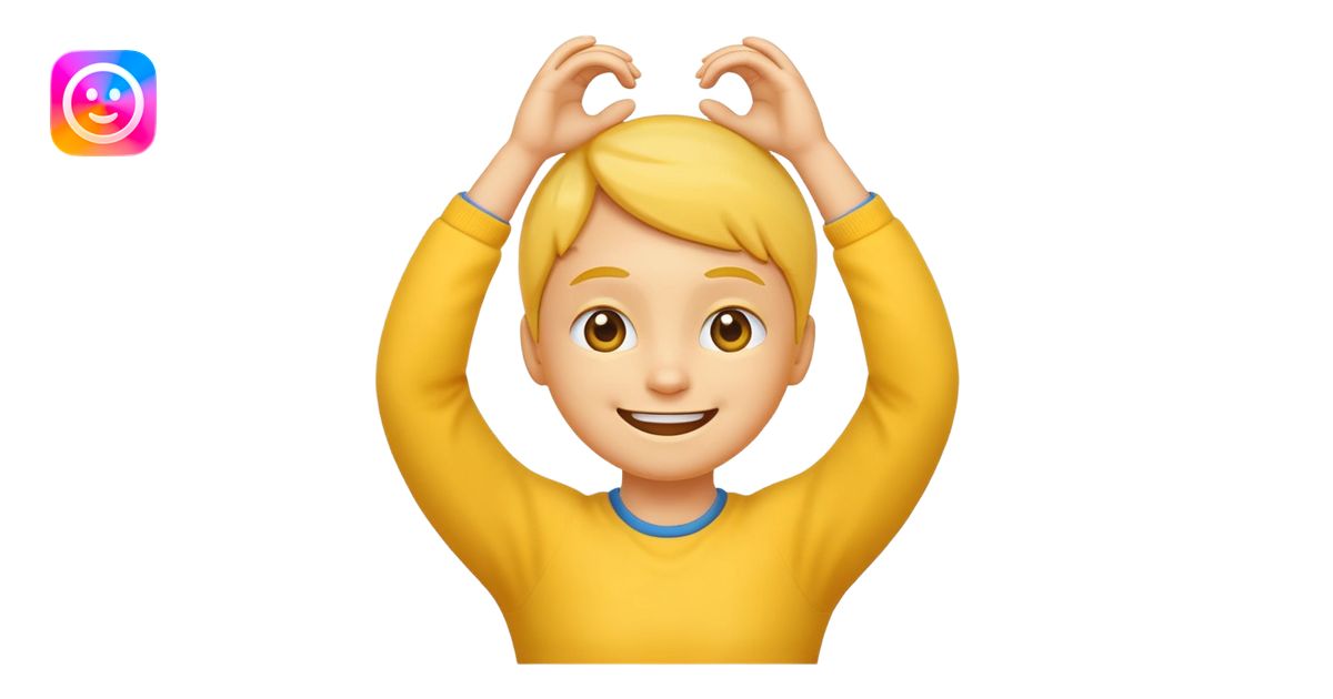 Smiling emoji with hands under chin and feet sticking up behind head in ...