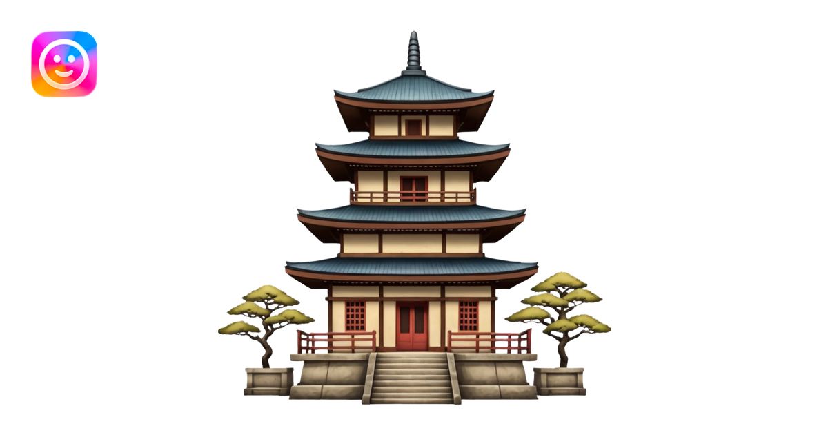 Japanese beautiful pretty old vintage aesthetic temple emoji | AI Emoji ...