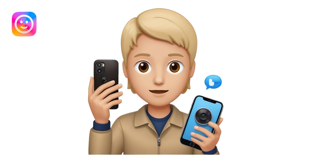 person holding a phone and recording a video emoji | AI Emoji Generator