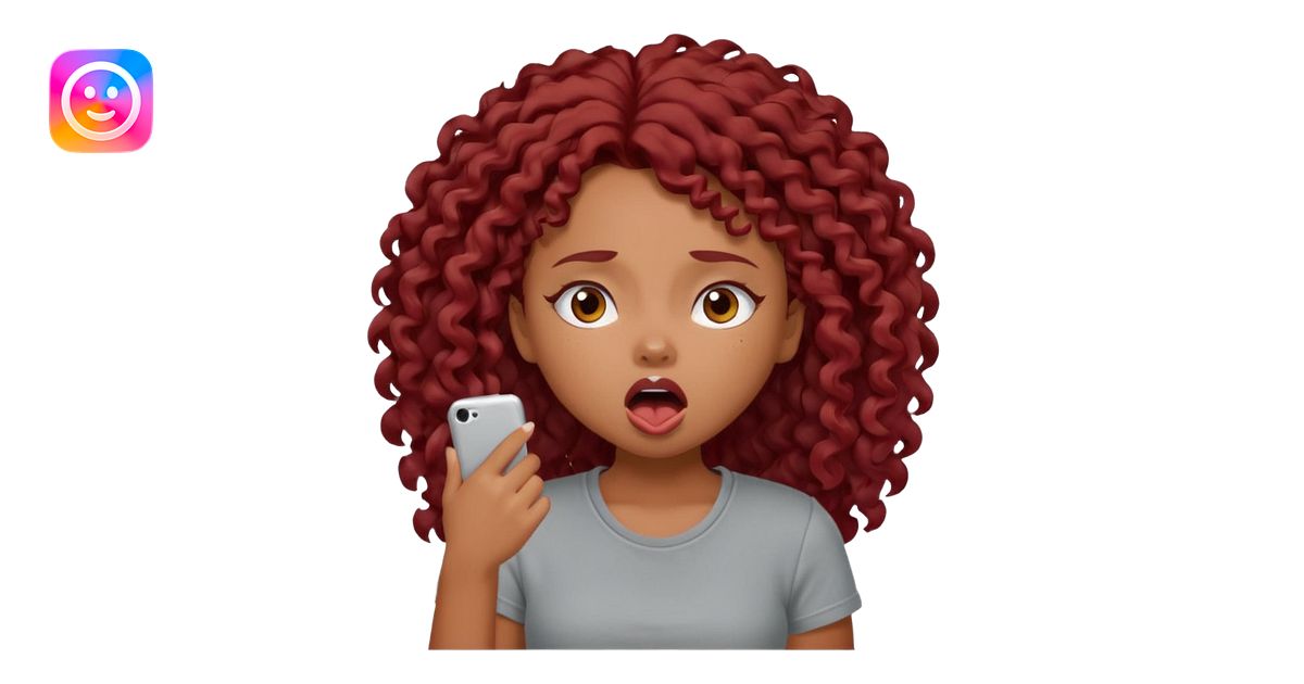 generate a pretty bratz brown skinned girl curly dark red hair, yawning ...