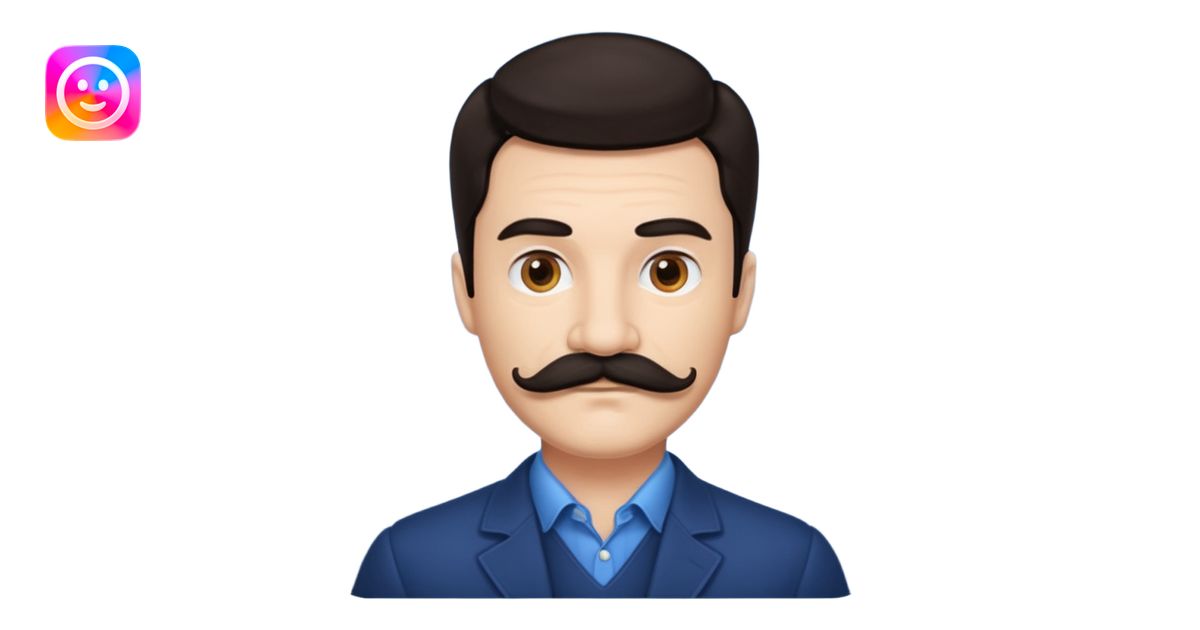 dark hair mustachio father emoji | AI Emoji Generator