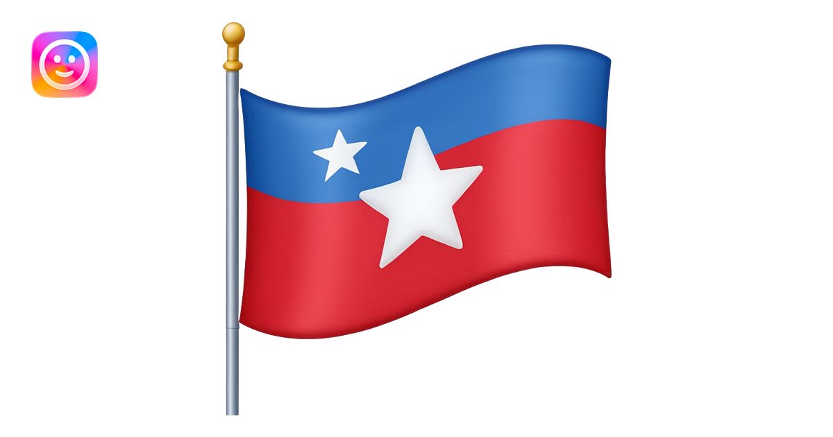 Make an emoji of a flag that is red blue red it’s a star in the middle ...