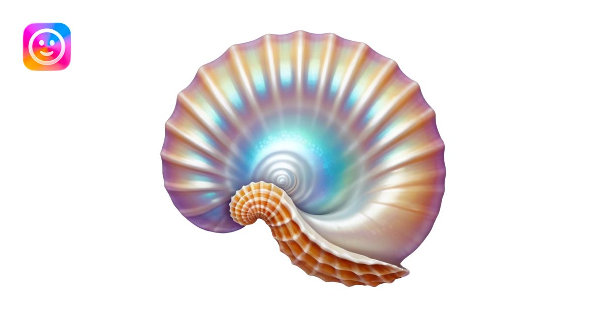Shimmering pearl inside a glossy seashell emoji | AI Emoji Generator
