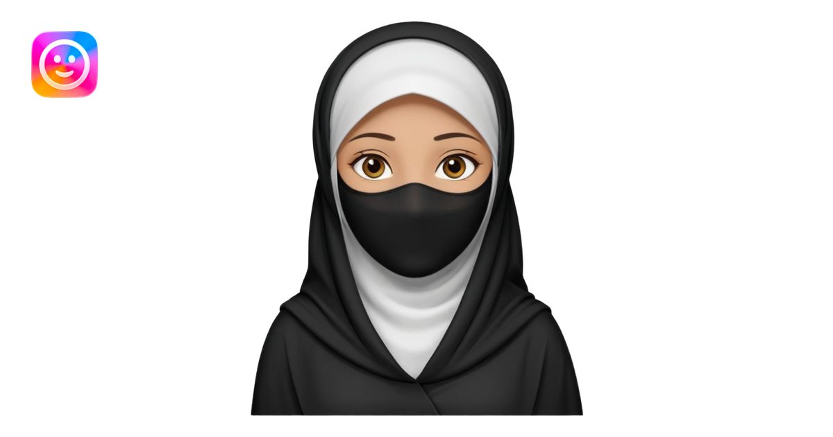 Make a emoji of a Muslim girl wearing a white hijab and "niqab on her ...