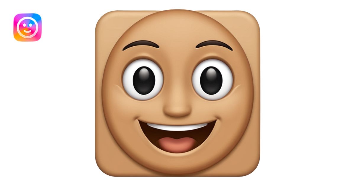 make a brown wall with 2 black eyes and a smile emoji | AI Emoji Generator
