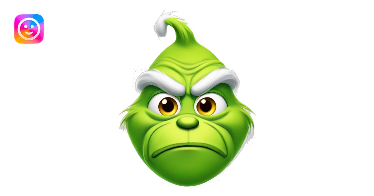 Grinch from cartoon head thinking emoji | AI Emoji Generator