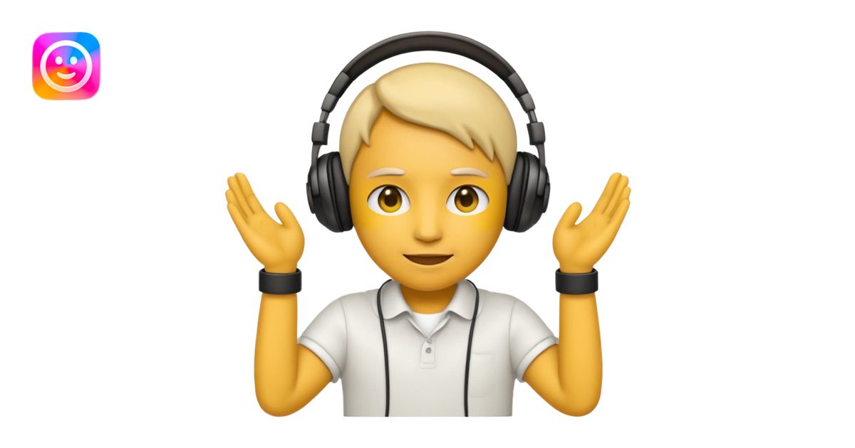 emoji with head phone holding both hands listening emoji | AI Emoji ...