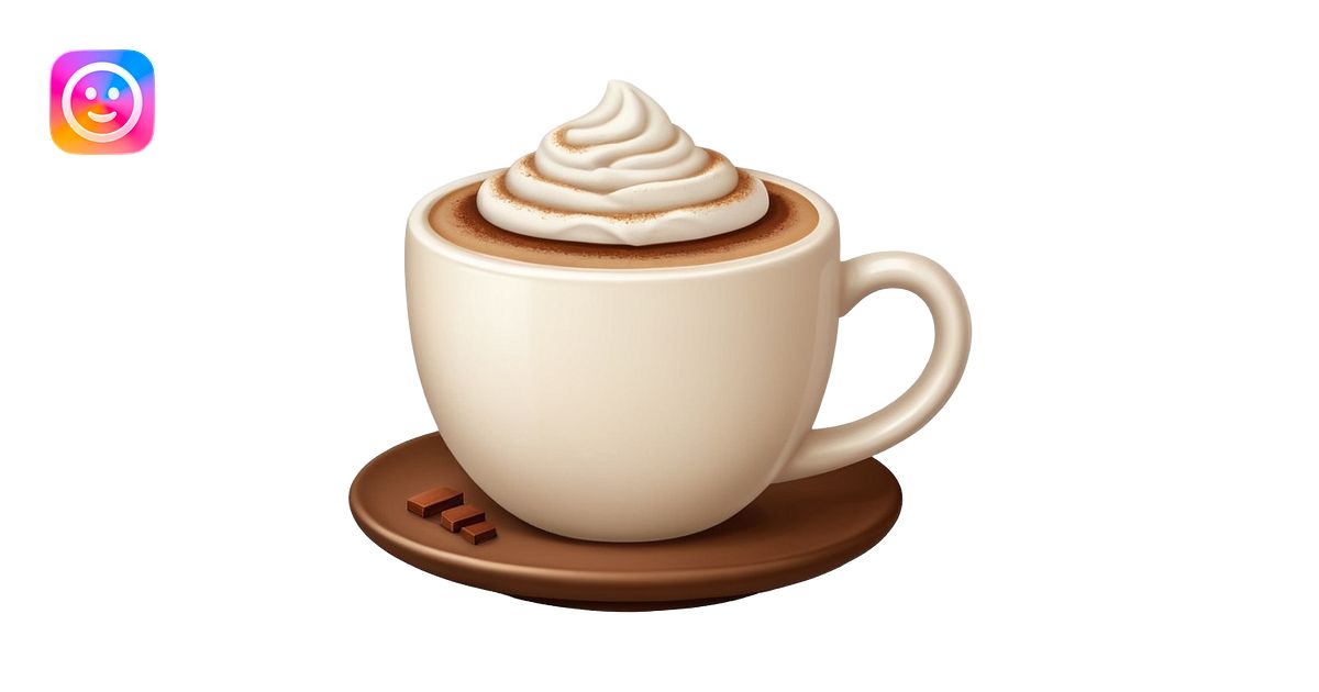 Cappuccino with frothy milk and a sprinkle of cocoa on top emoji | AI ...