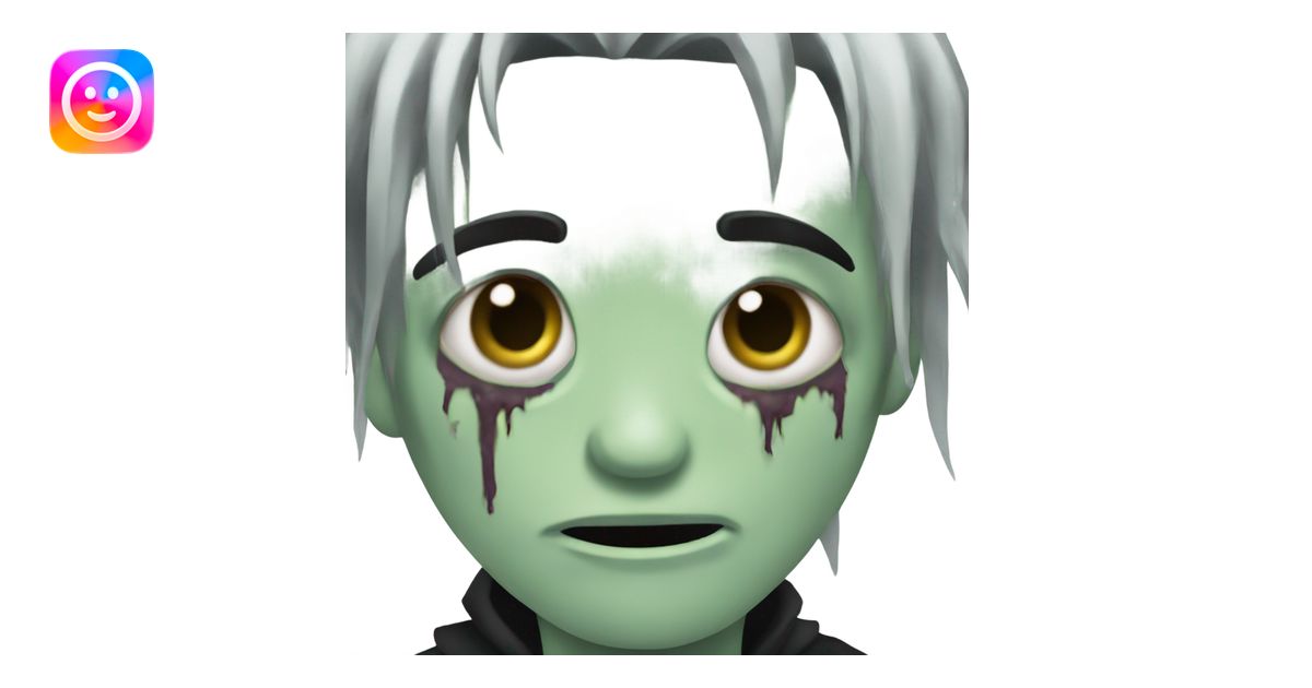 boy zombie with black hair emo creepy medium long hair scary emoji | AI ...