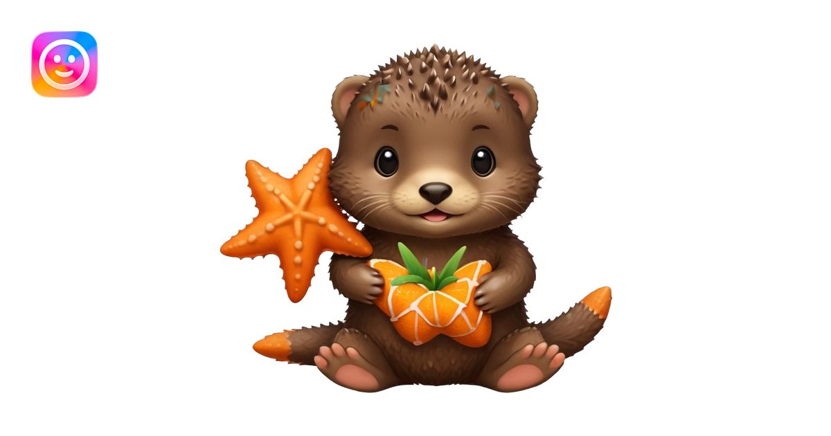 baby otter hold a starfish emoji | AI Emoji Generator