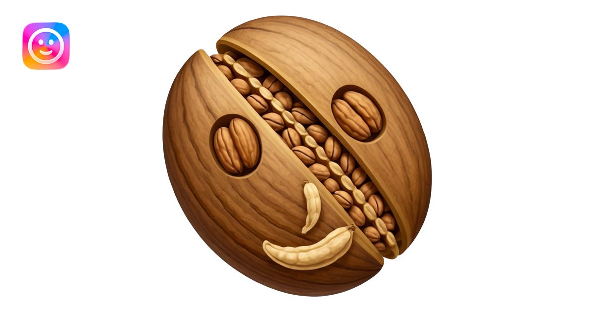 walnut seed of the tree of the genus Juglans emoji | AI Emoji Generator