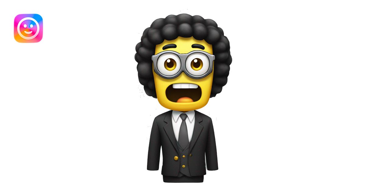 spongebob with a bob haircut black like an emoji very sharp, apple iOS ...