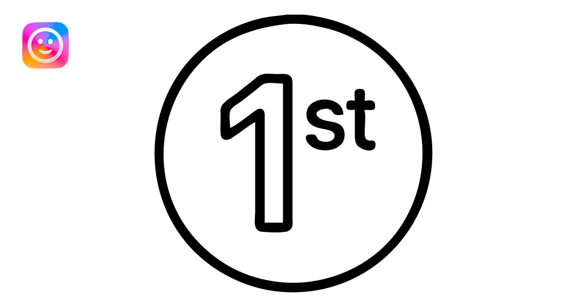 first ,a 1 in a circle with 'st' in the circle icon | AI Emoji Generator