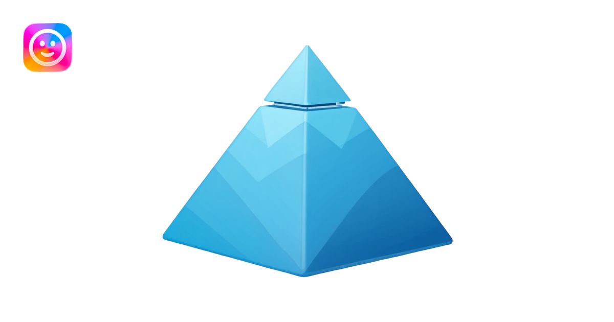 flat pyramid with three layers (blue) emoji | AI Emoji Generator