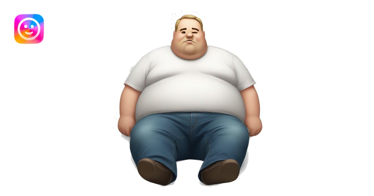 Fat man on the floor emoji | AI Emoji Generator