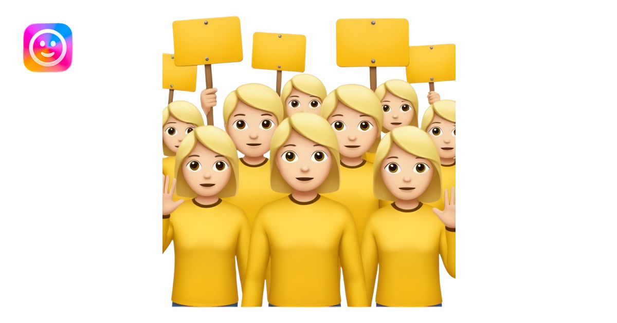 yellow people staging a demonstration emoji | AI Emoji Generator