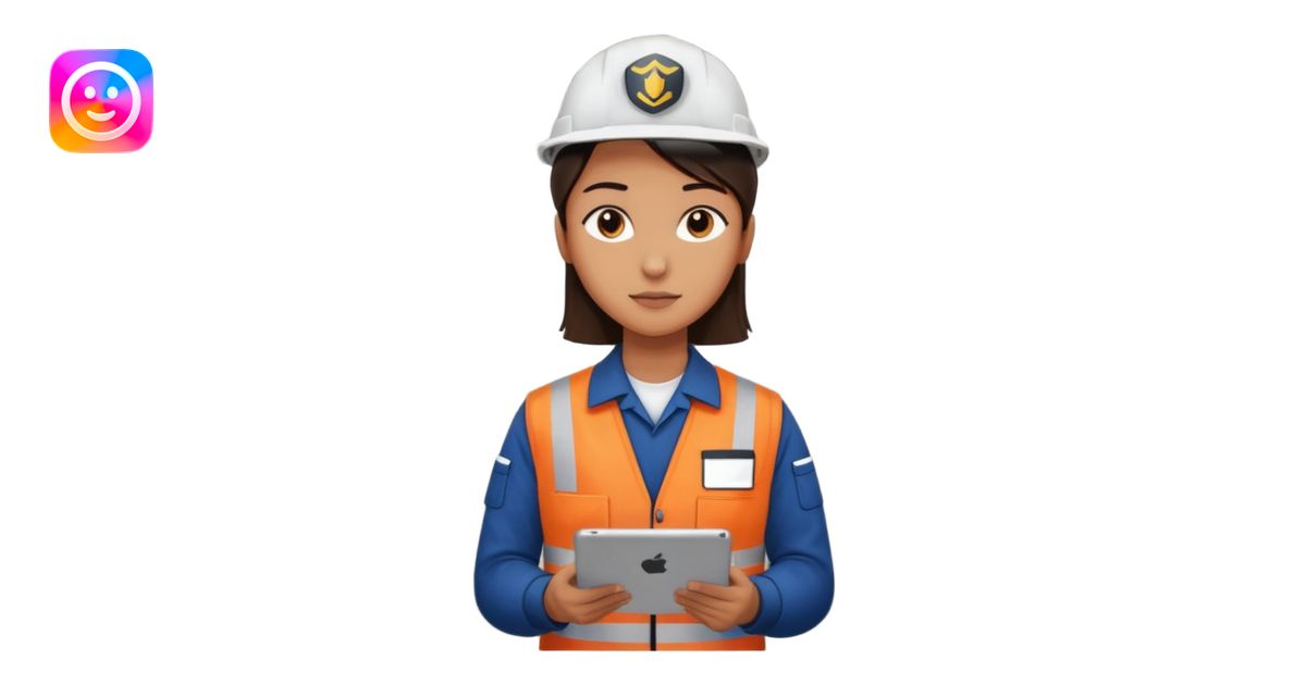 create a realistic emoji shwoing logistic worker controling something ...