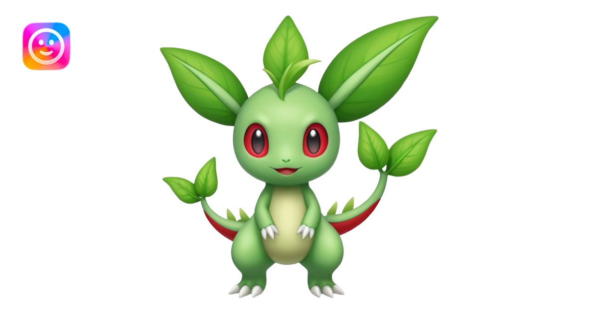 Celebi-Flygon-Shaymin-Chikorita-fusion (full body) emoji | AI Emoji ...