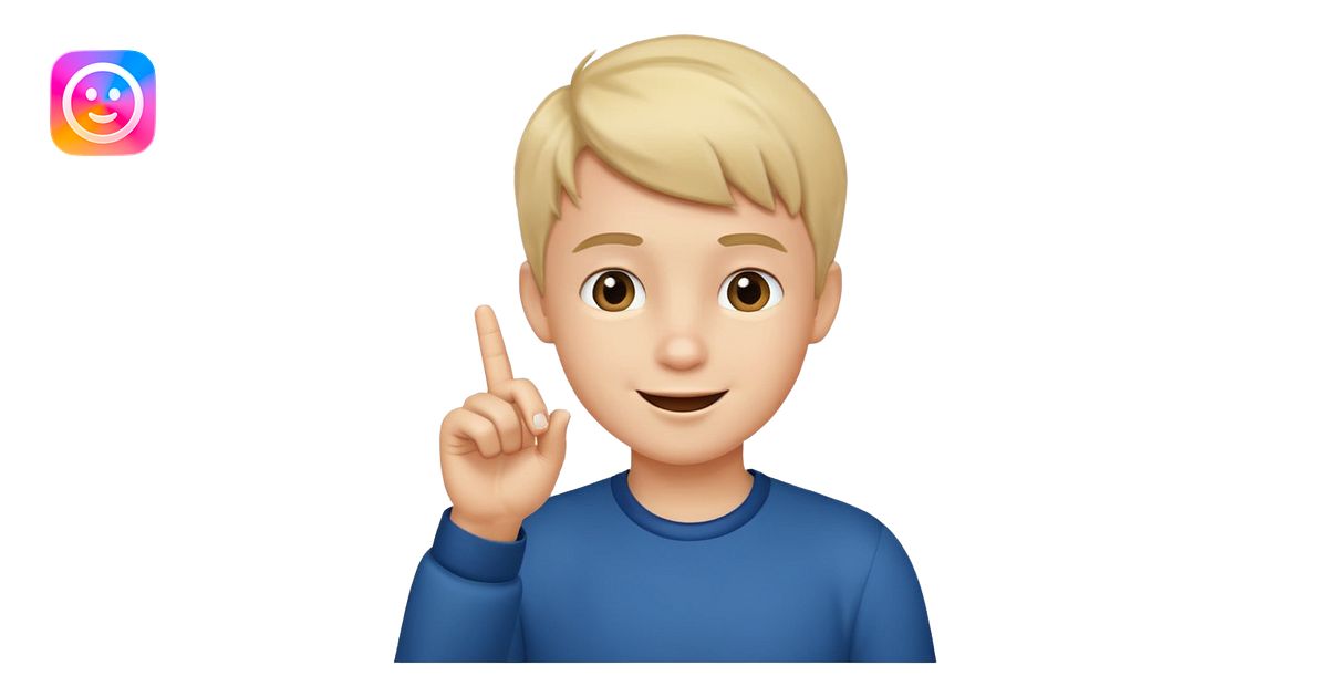 boy raising his finger talking emoji | AI Emoji Generator