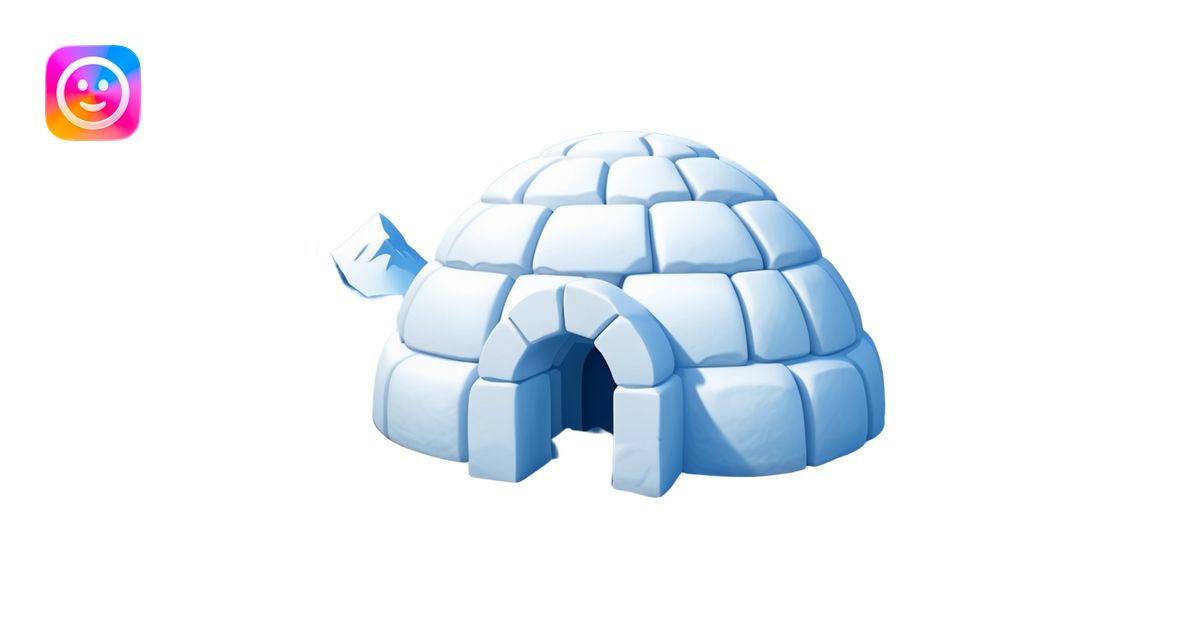 A traditional snow igloo on a vast snowy plain under a clear blue sky ...