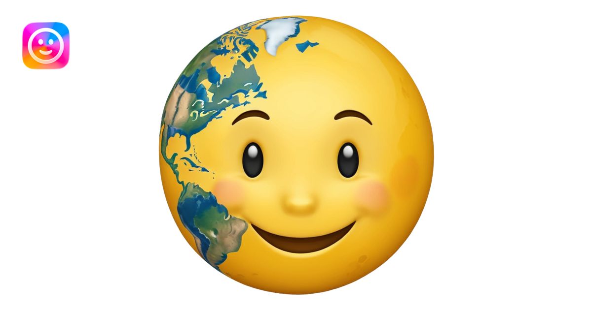 planet earth smiley face emoji | AI Emoji Generator