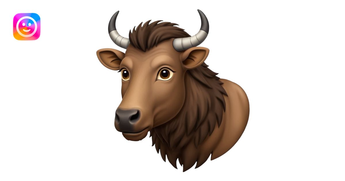 Realistic wildebeest with the hump and accurate face and body emoji ...