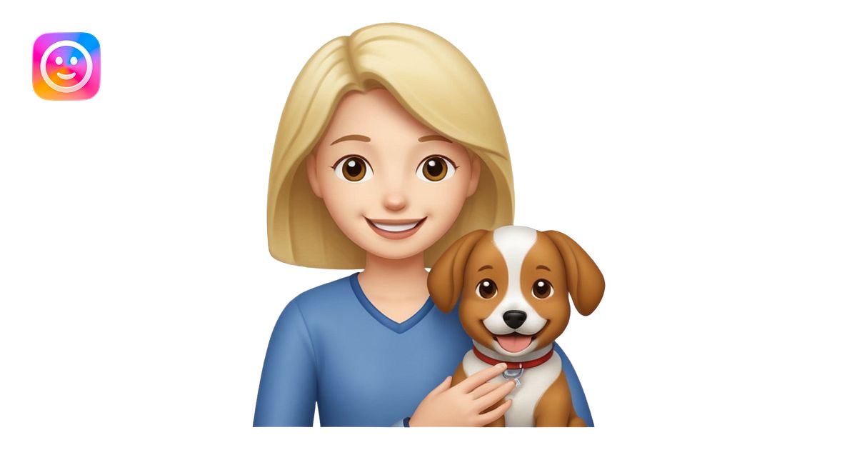 Person is playing with his dog emoji | AI Emoji Generator
