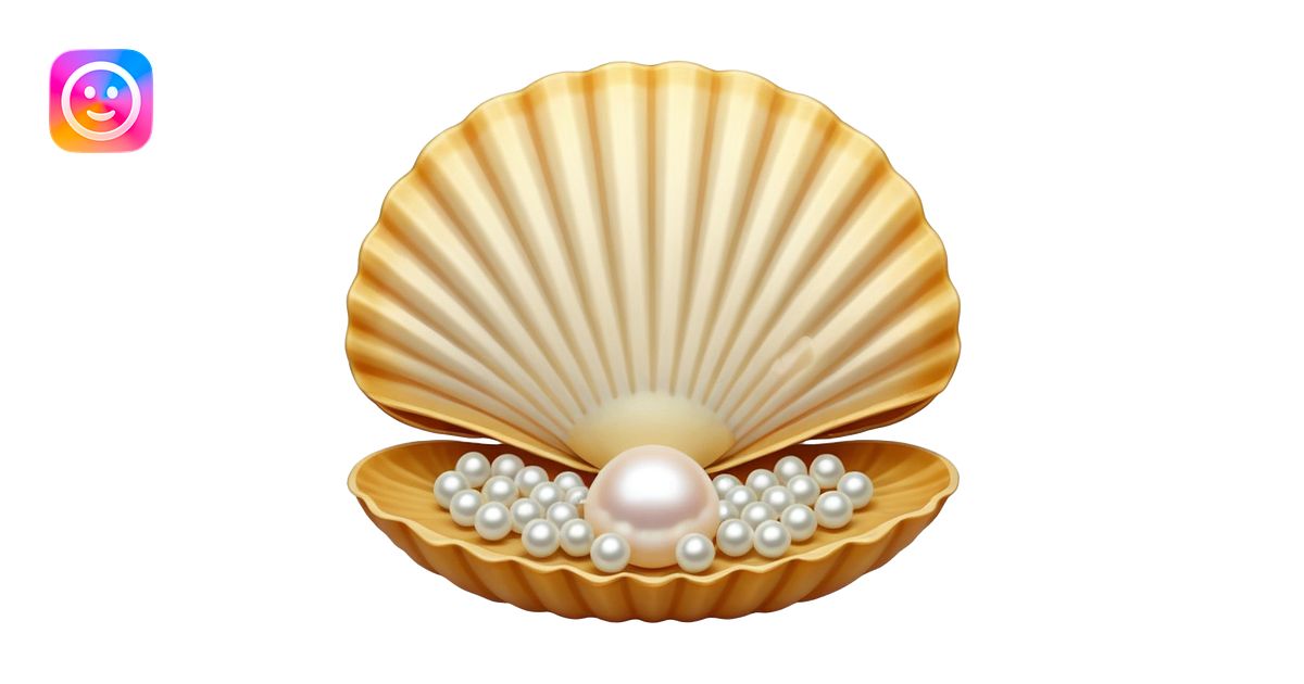 Girly clamshell with pearl inside emoji | AI Emoji Generator