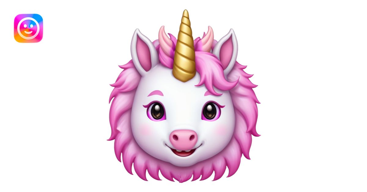 Unicorn face smail emoji | AI Emoji Generator