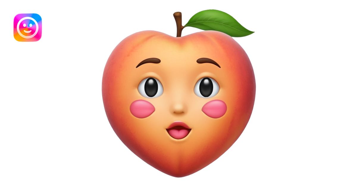 Peach emoji with a kiss emoji on the peach emoji emoji | AI Emoji Generator