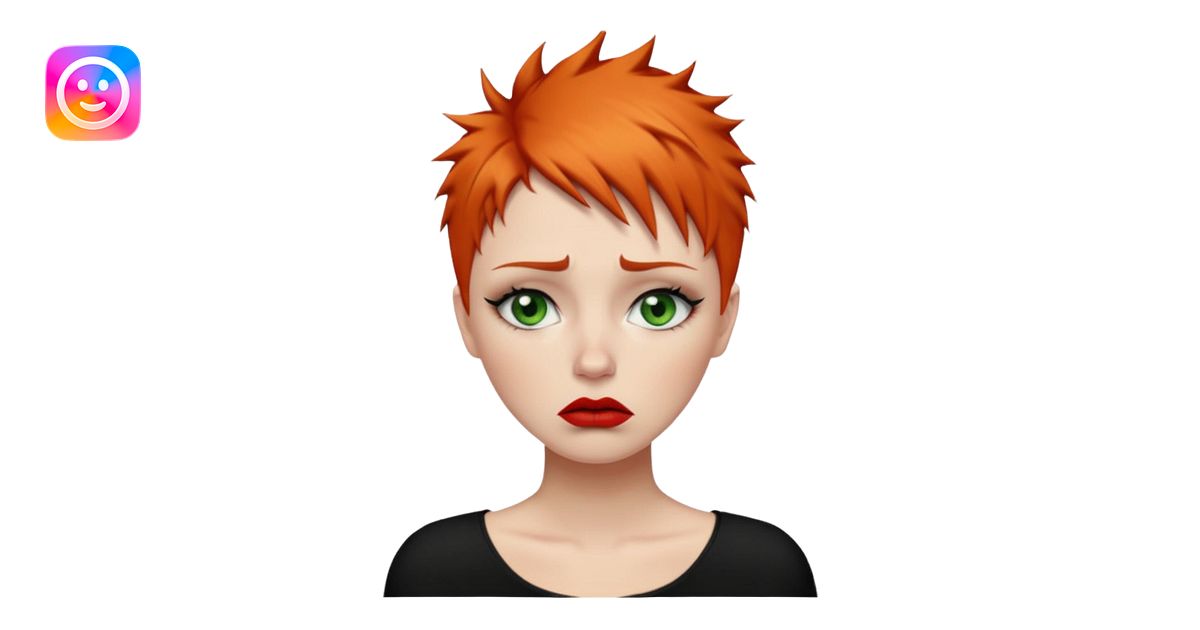 Short spikey Ginger hair, green eyes, black long eye lashes large red ...