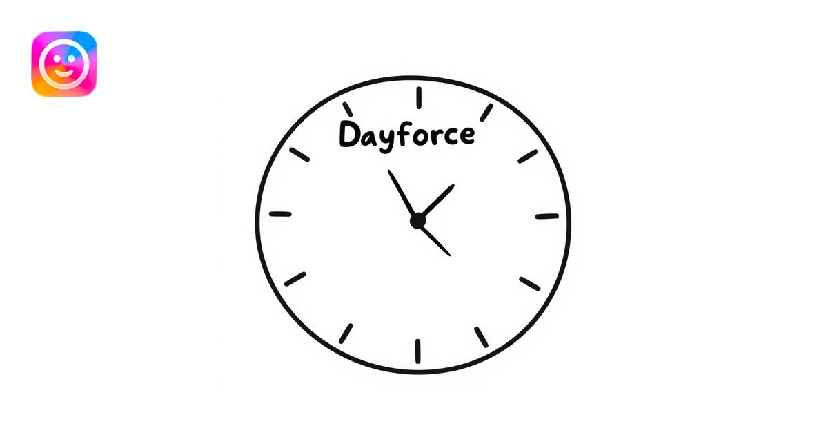hand-drawn doodle of a clock with Dayforce text illustration | AI Emoji ...