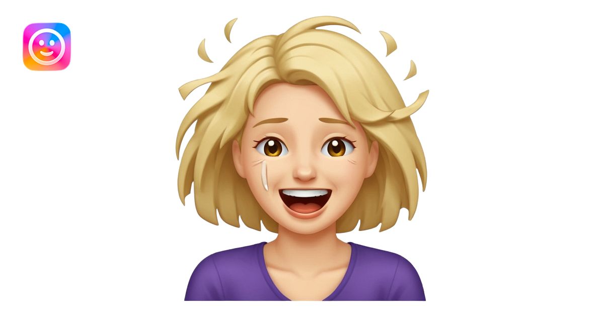 Laugh crying ripping hair out female emoji | AI Emoji Generator