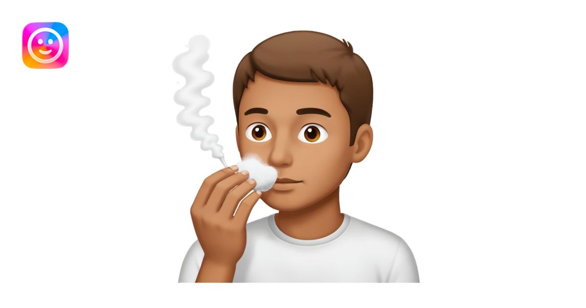 Man sniffing white powder emoji | AI Emoji Generator
