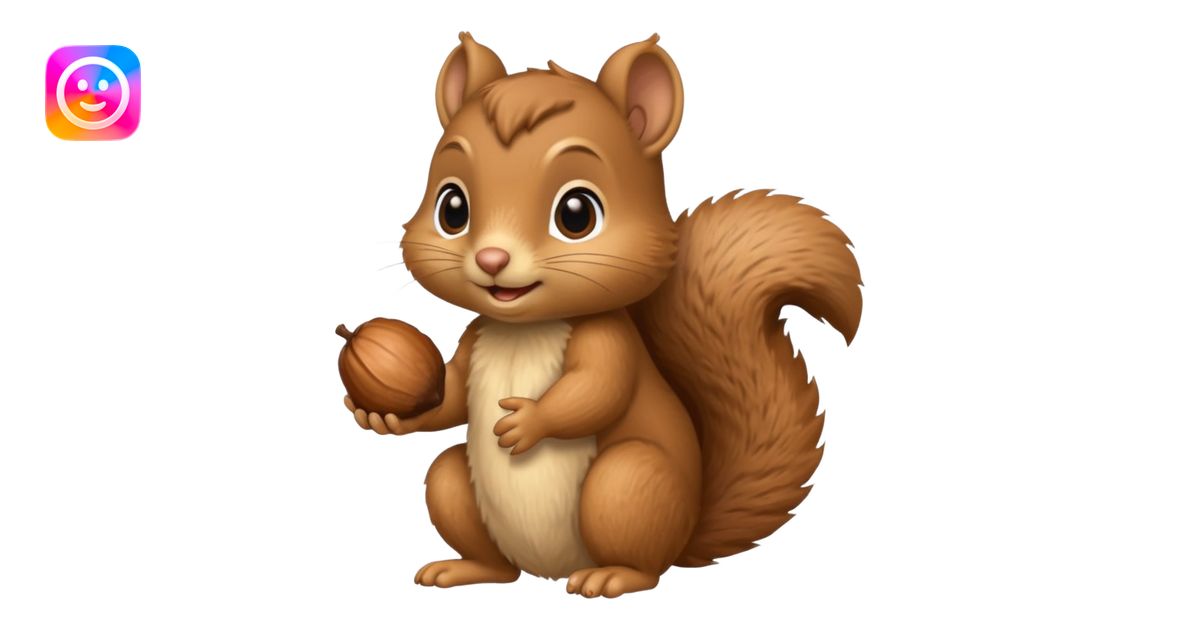 baby squirrel hold a acorn emoji | AI Emoji Generator