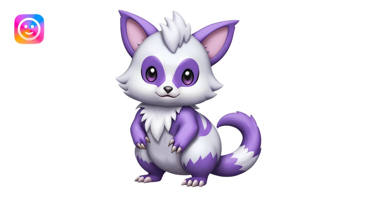Shiny Furret-Absol-Noibat-Hybrid (Full body) emoji | AI Emoji Generator