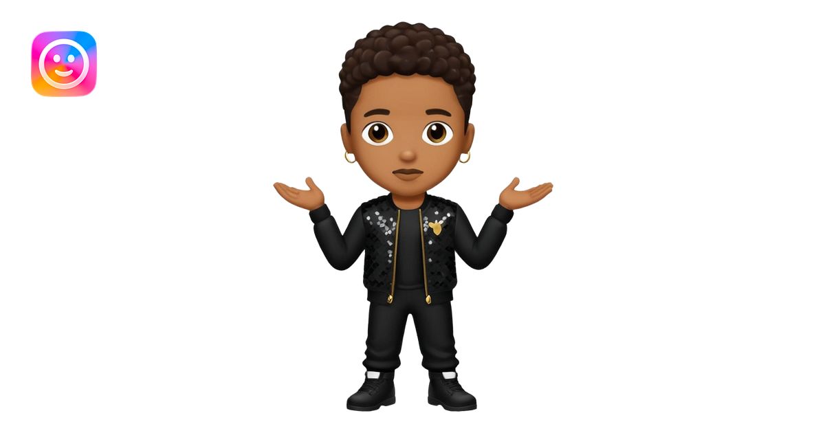 Lil Fizz from B2K with dark brown hair, black sequin outfit emoji | AI ...