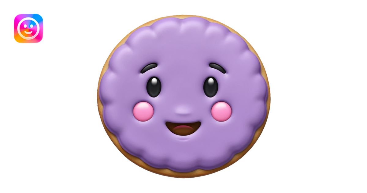 realistic a pastel purple cookie with soft crumbly texture emoji | AI ...