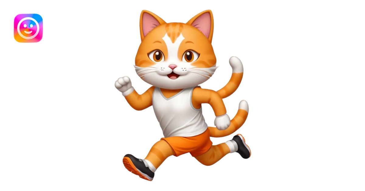 happy cat finishing a marathon emoji | AI Emoji Generator