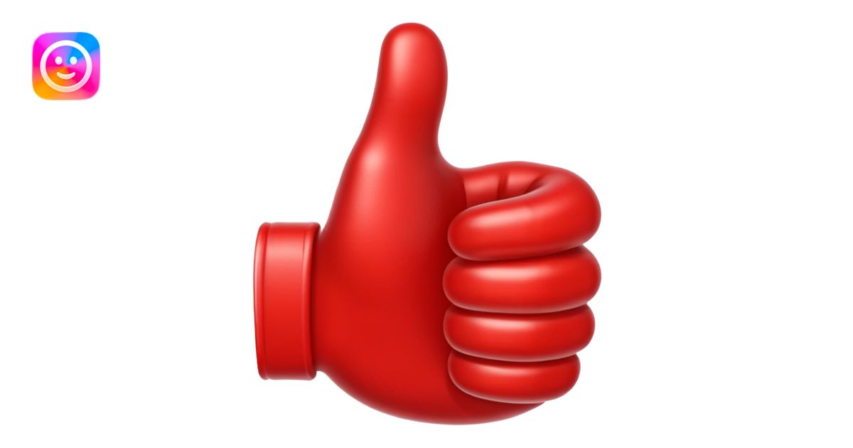thumbs up emoji, positive and clear, apple style emoji | AI Emoji Generator