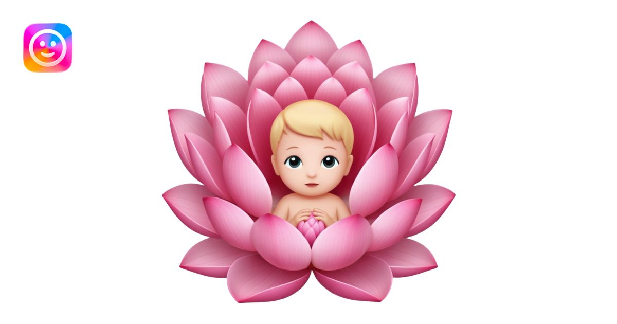lotus flower with a baby silhouette inside emoji | AI Emoji Generator