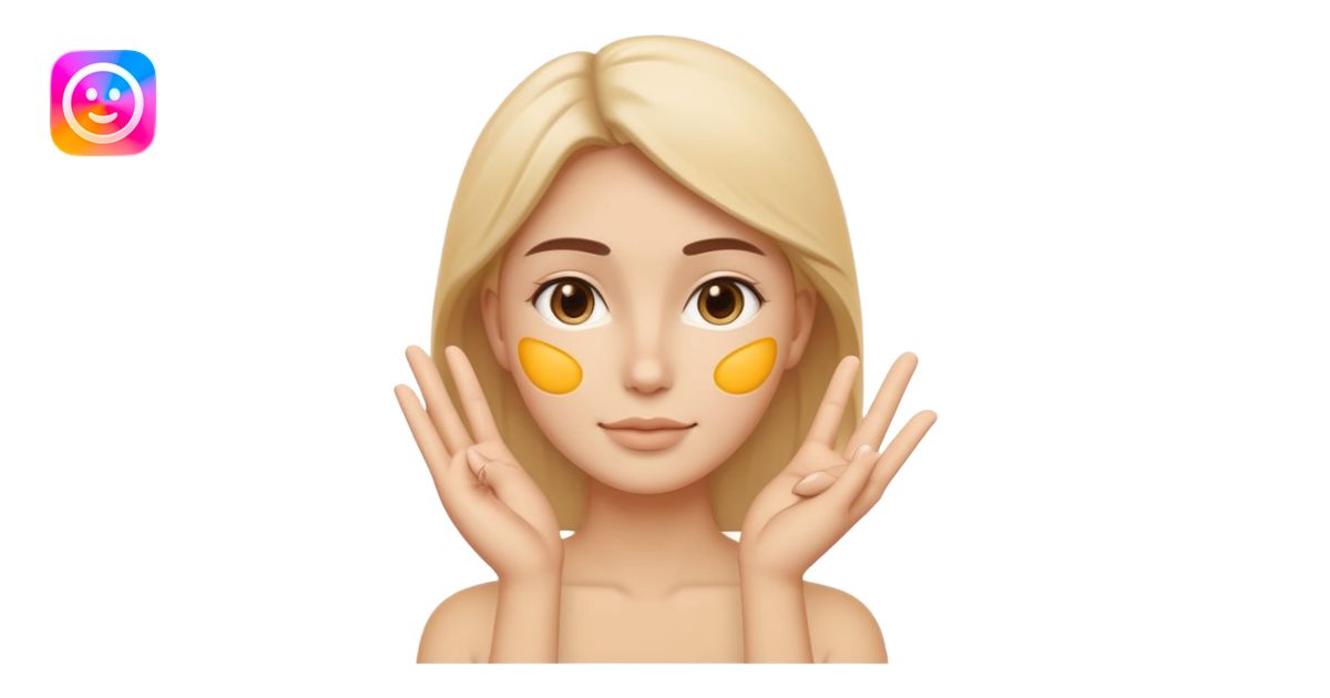 Minimal emoji representing reduced facial puffiness, soft hand gesture ...