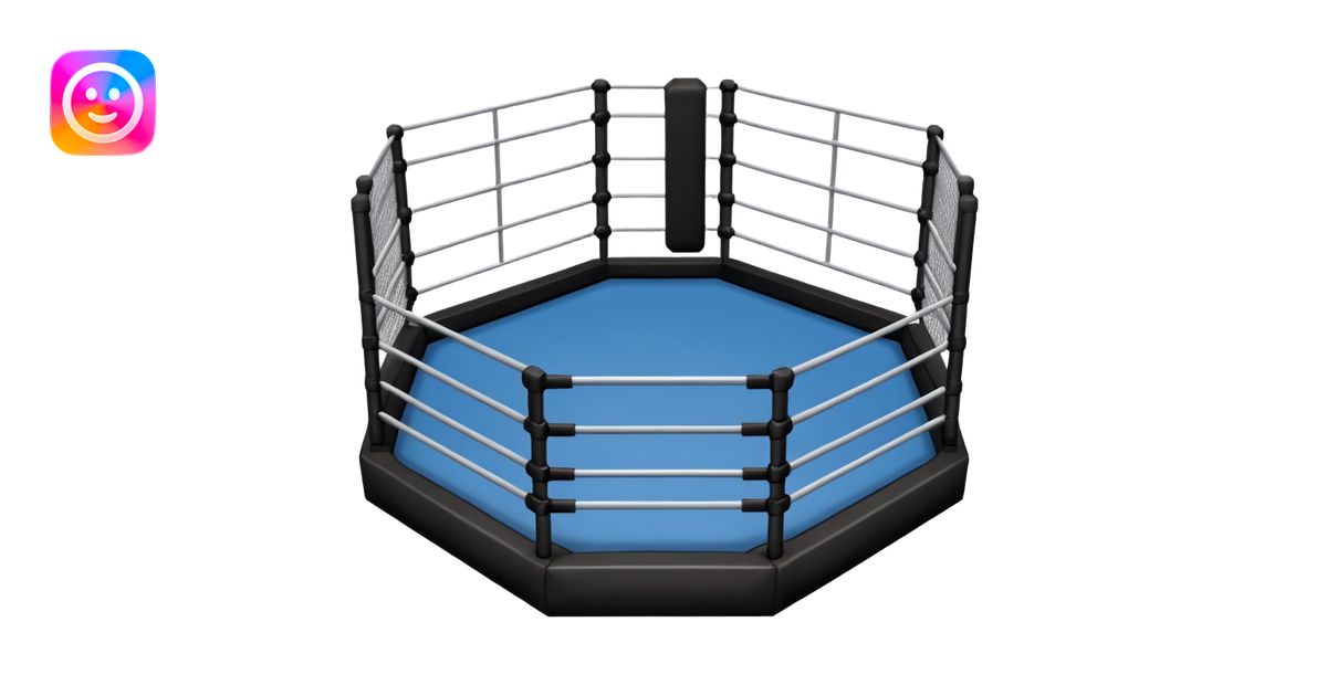 MMA cage arena object icon, octagon fighting cage with metal fence ...